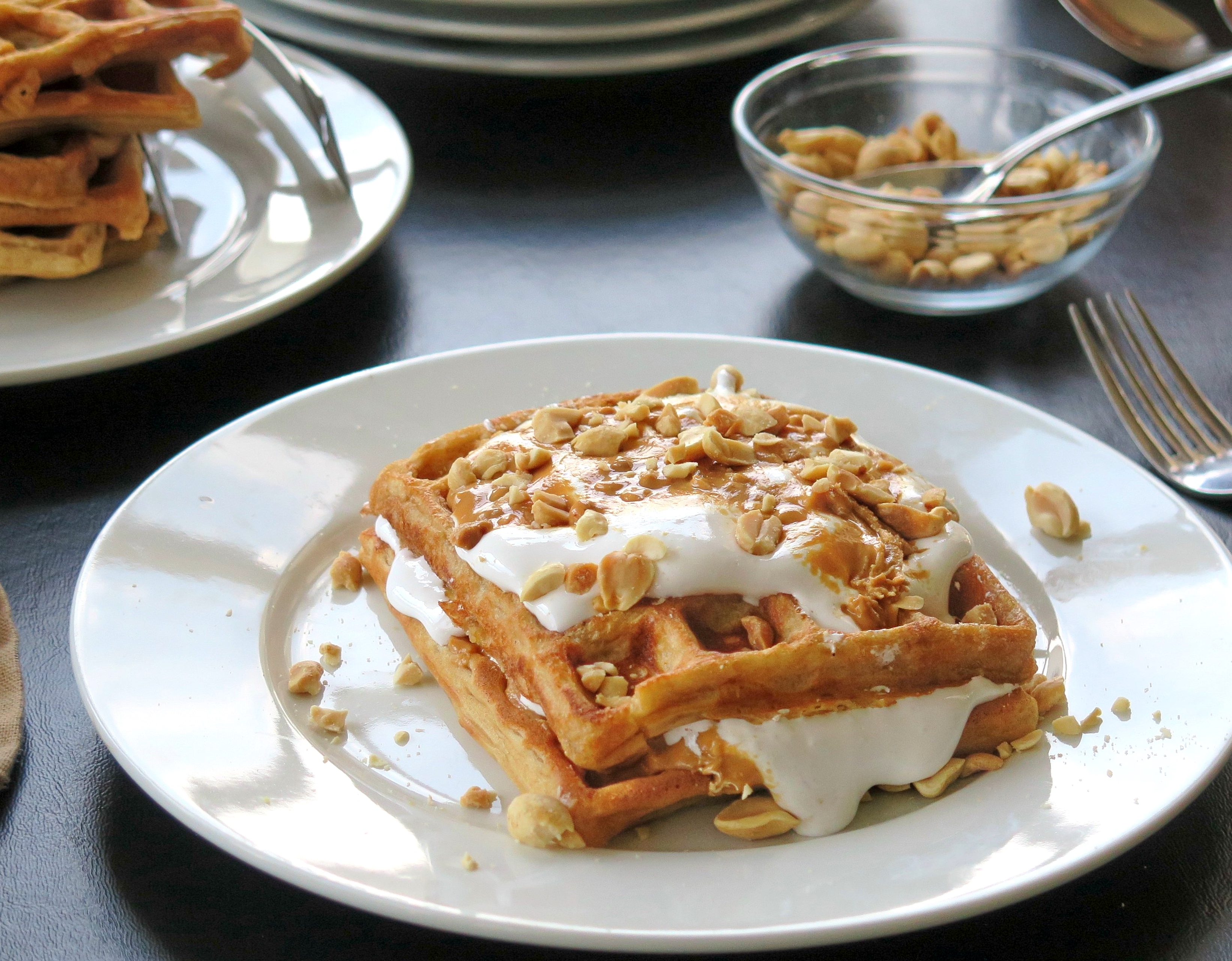 Fluffernutter Waffles #SundaySupper
