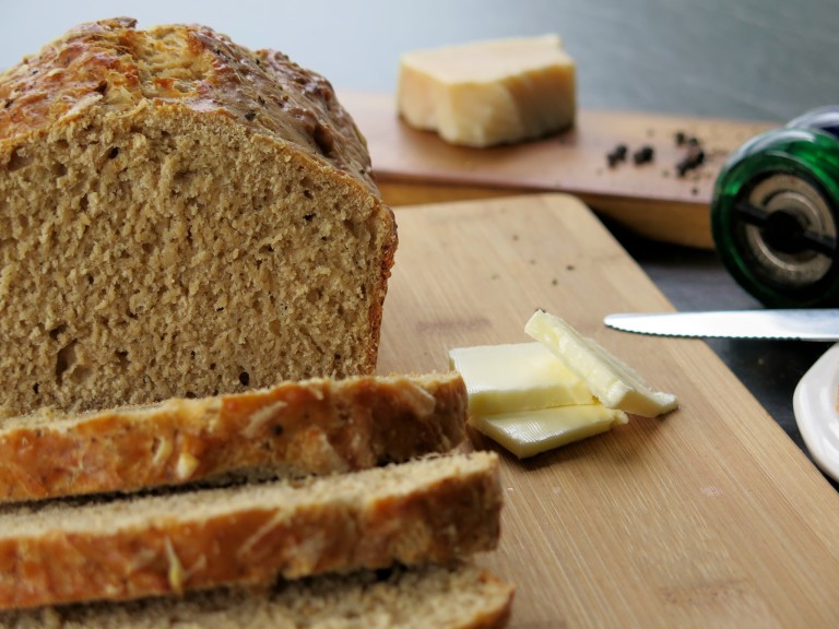 Parmesan Cracked Pepper Beer Bread