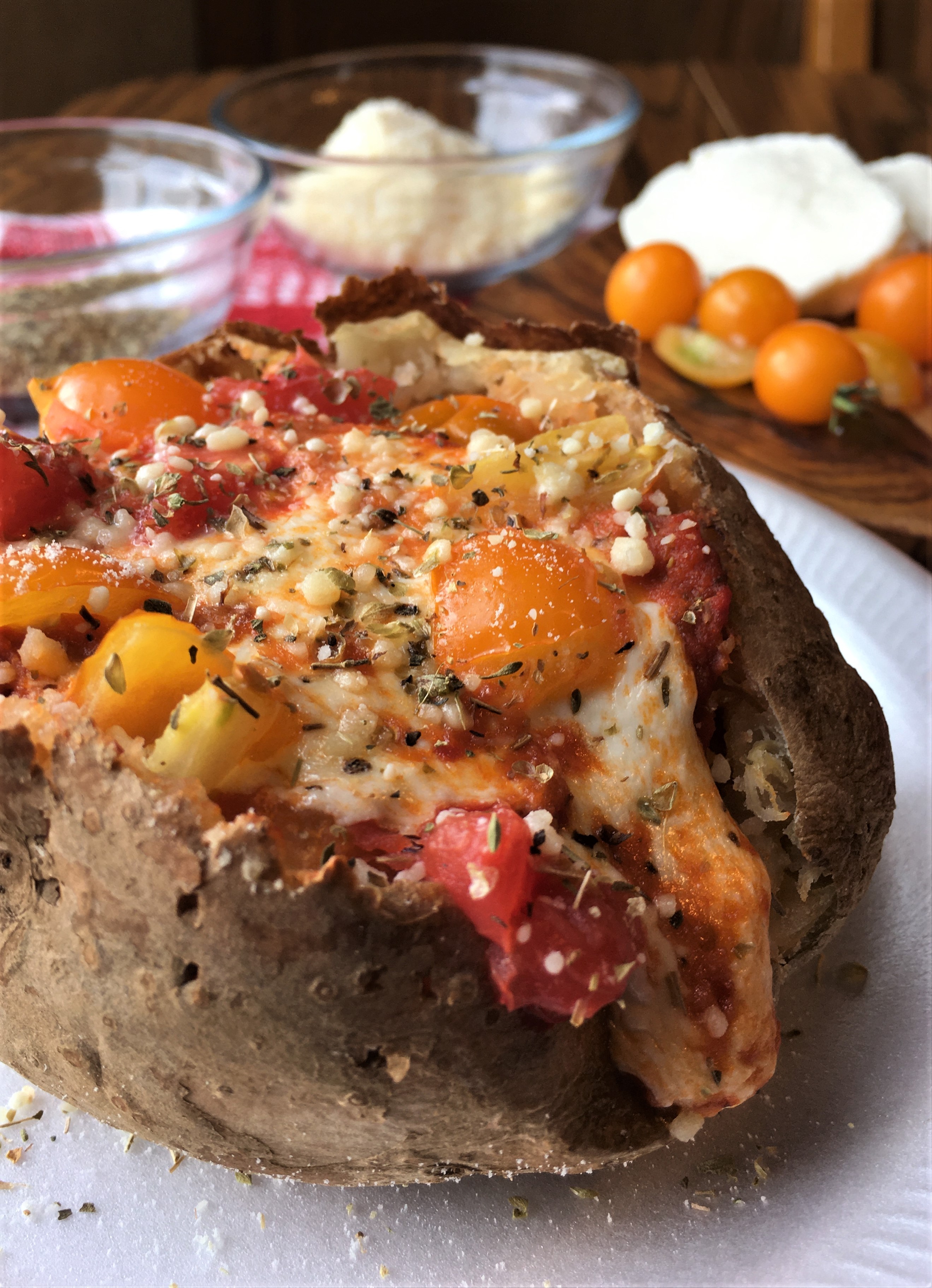 Pizza Style Baked Potatoes #OurFamilyTable - Cindy's Recipes and Writings