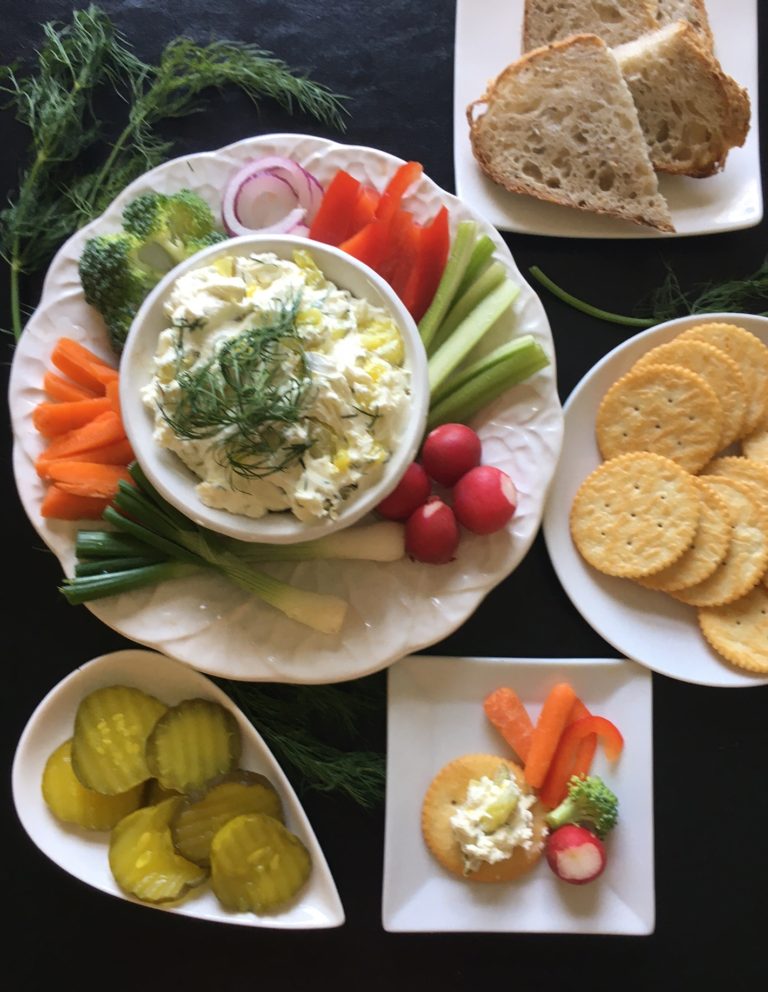 Dill Pickle Cream Cheese #BrunchWeek - Cindy's Recipes and Writings
